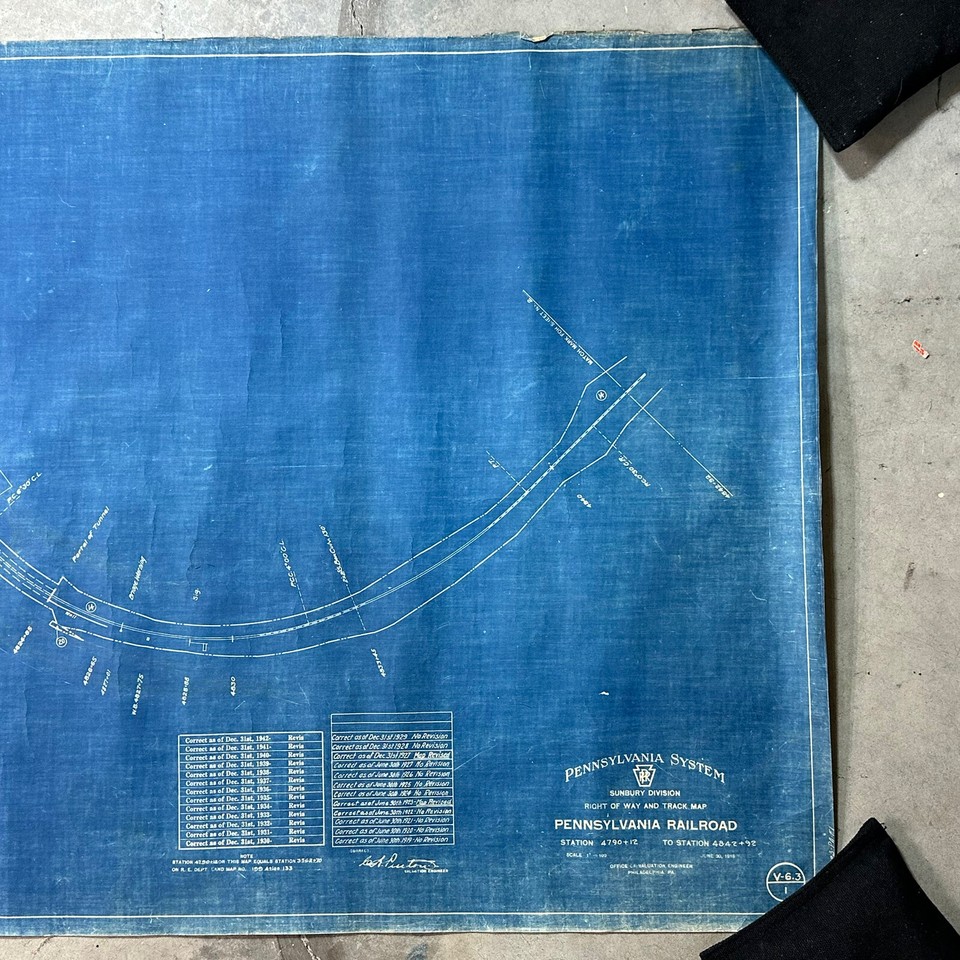 VTG PRR PENNSYLVANIA RAILROAD BLUEPRINTS FOR RIGHT AWAY AND TRACK MAP ...