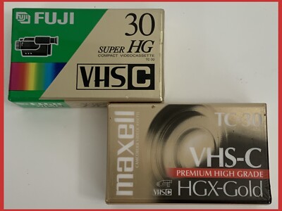 Maxwells VHS-C TC-30 & Fuji VHS-C 30 Camcorder & Videocassette- SET OF ...