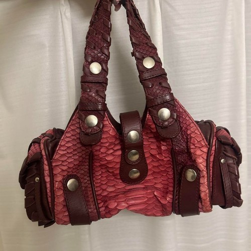 Chloe Vintage Python Snake Embossed Leather Silverado Shoulder Hand Bag ...