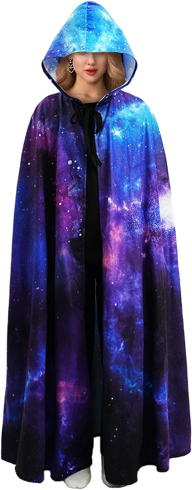 Hooded Cloak, Galaxy Hooded Cape Starry Sky Cosplay Halloween Costume ...