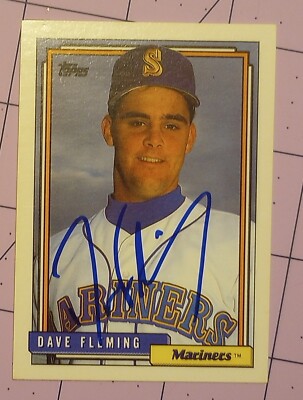 1992 Topps #192 Dave Fleming (Seattle Mariners) autographed baseball ...