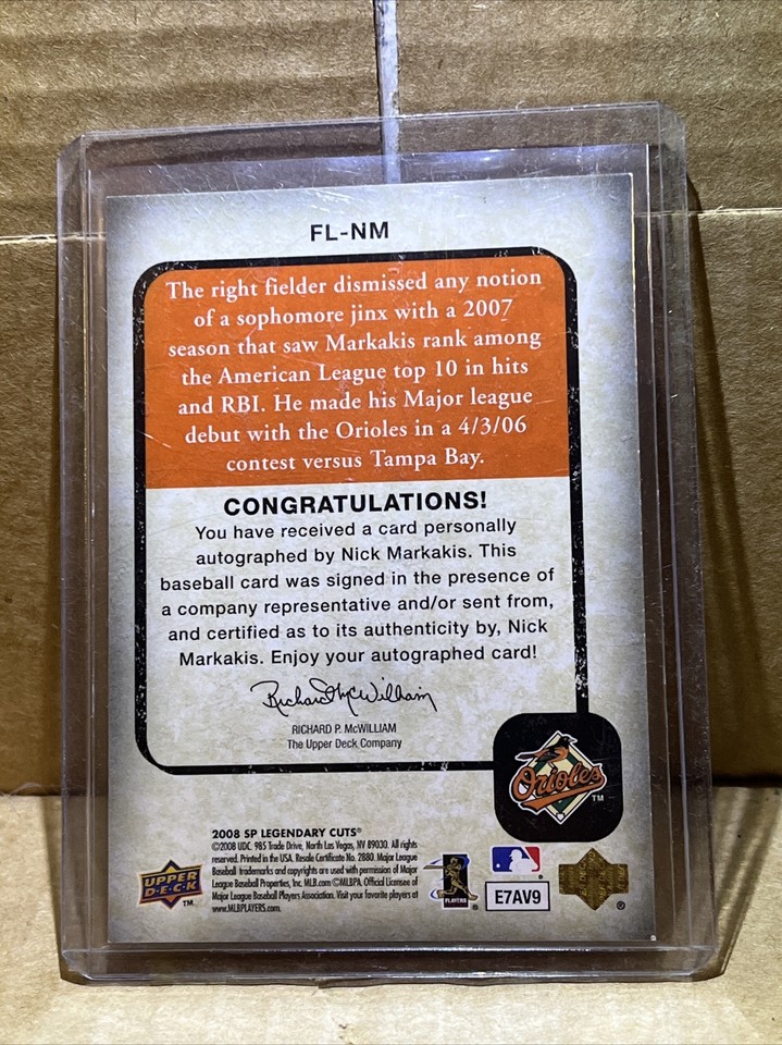 2008 Upper Deck Future Legends 66/99 Autograph #FL-NM Nick Markakis ...