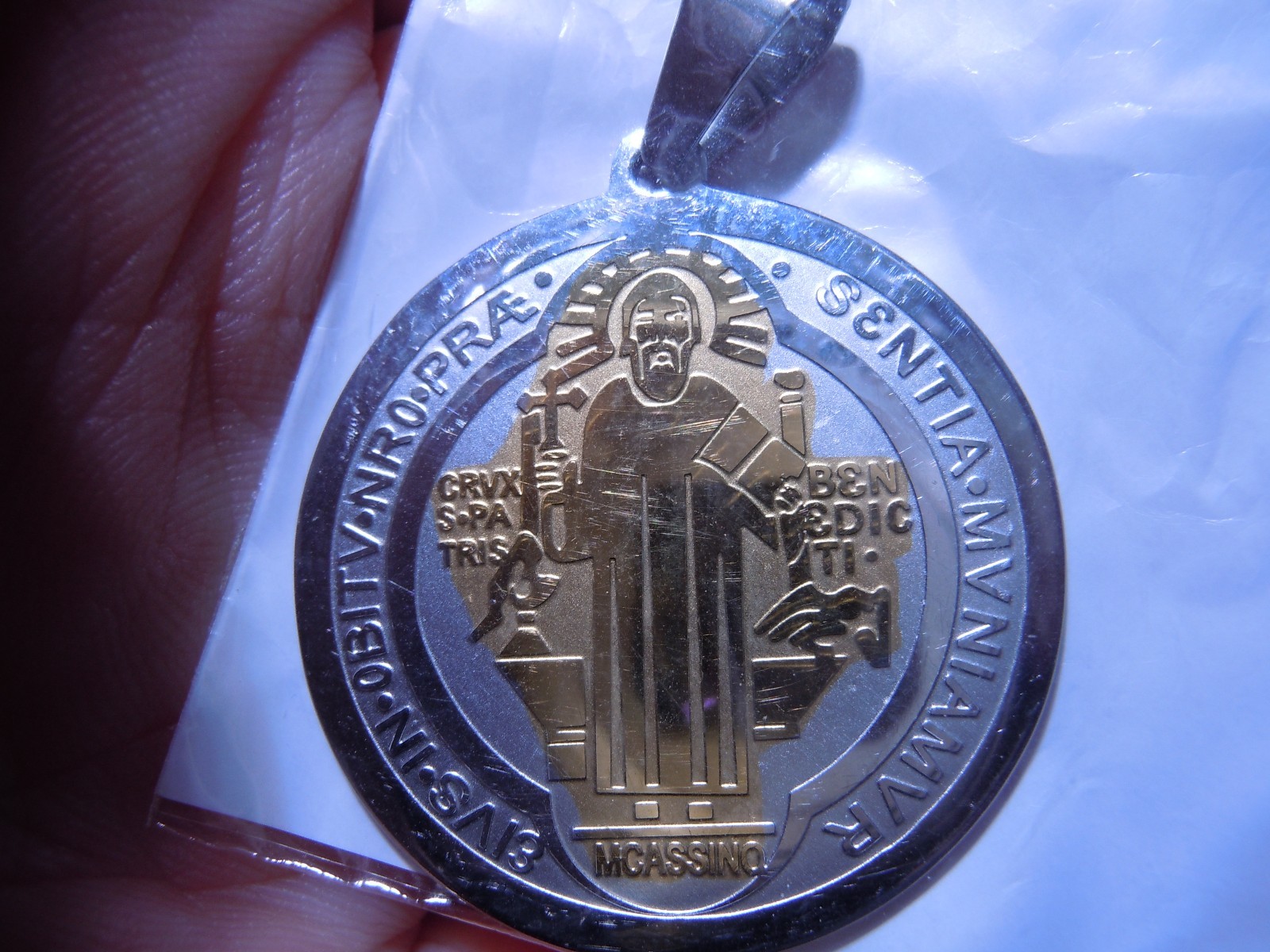 Gold On Stainless Steel Catholic Sentia Mvniamvr Latin Pendant Brand ...