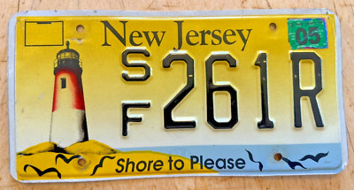 NEW JERSEY SHORE TO PLEASE LICENSE PLATE " SF 261 R " NJ LIGHTHOUSE ...