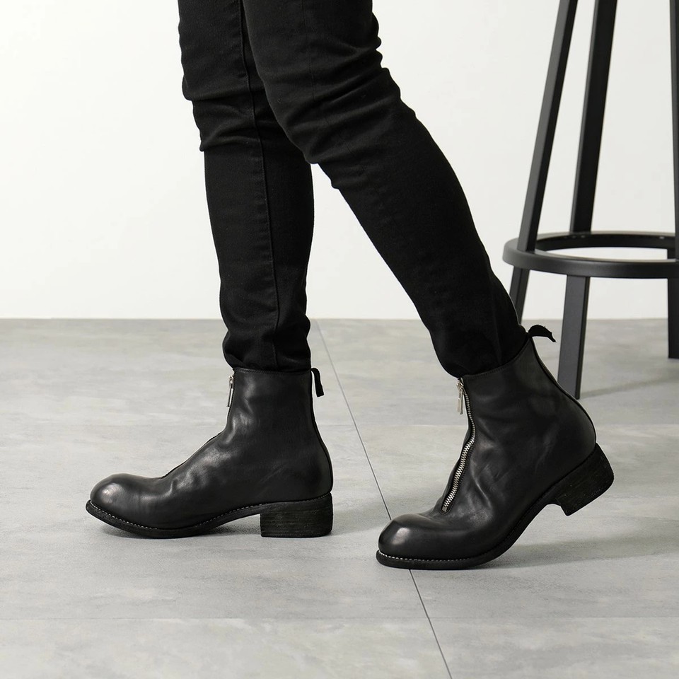GUIDI PL1 Men's Full-Grain Horse Leather Artisan Front Zip Boots, Short ...