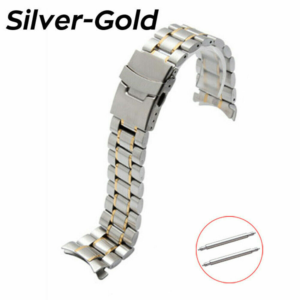 20mm 22mm Curved Ends Stainless Steel Metal Watch Band 18mm 24mm Link ...