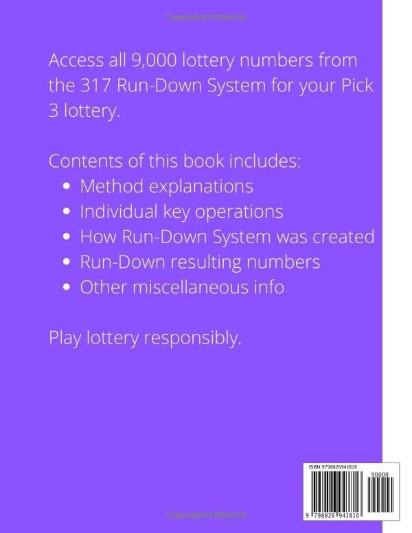 317 Run-Down System for Pick 3 Lottery: Access all Complete 9,000 ...