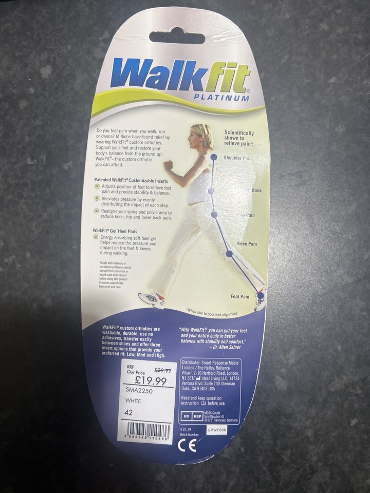 walkfit platinum orthotics size 9 ladies or size 8 men’s (42) | eBay UK