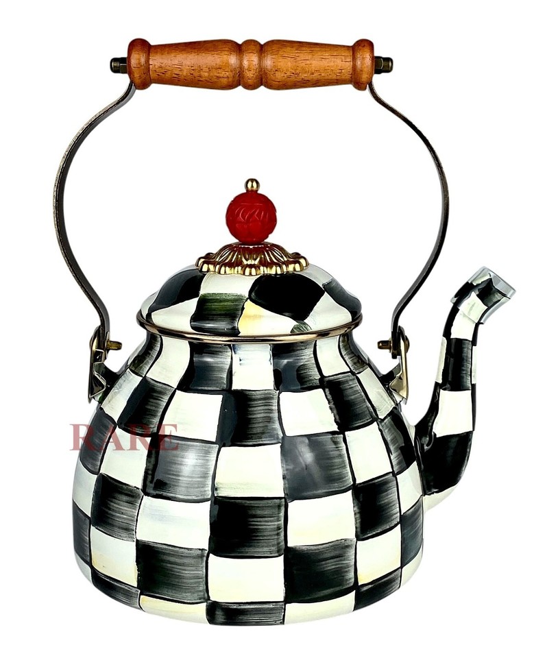 MacKenzie-Childs Courtly Check Tea Kettle 2 qt. New No Box | eBay