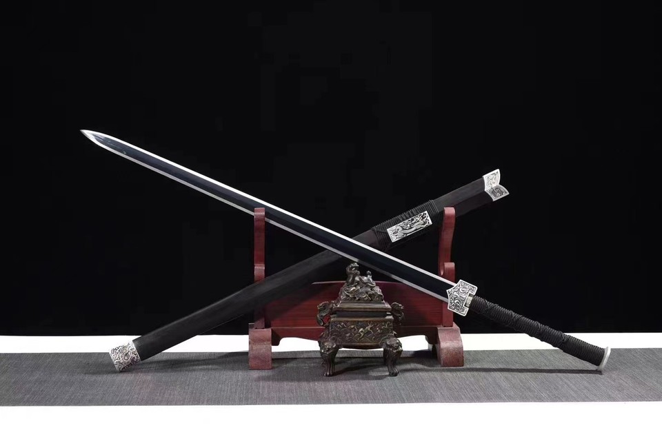 Chinese Han Dynasty Jian Sword Damascus Steel Razor Sharp Straight ...