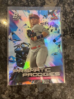 NOLAN GORMAN ⚾️ 2019 Bowman Platinum Prismatic Prodigies Rookie Insert ...