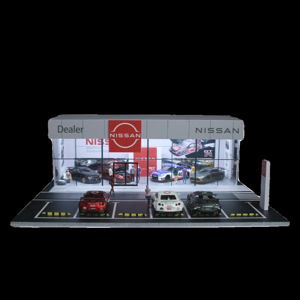 LED Lighting 1/64 Diorama Car Showroom Model City Car Garage Scene ...