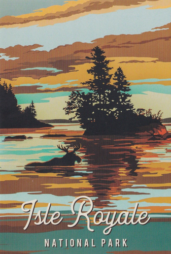 Isle Royale National Park Michigan Poster Art Postcard | eBay