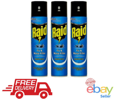 Raid Fly & Wasp Killer Rapid Action Spray, 300ml (3 Pack) 5000204795370 ...