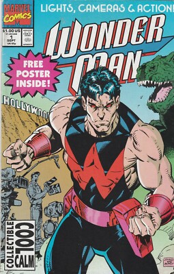 Wonder Man #1 Marvel Comics 1991 Direct Edition Poster Included VF/F ...