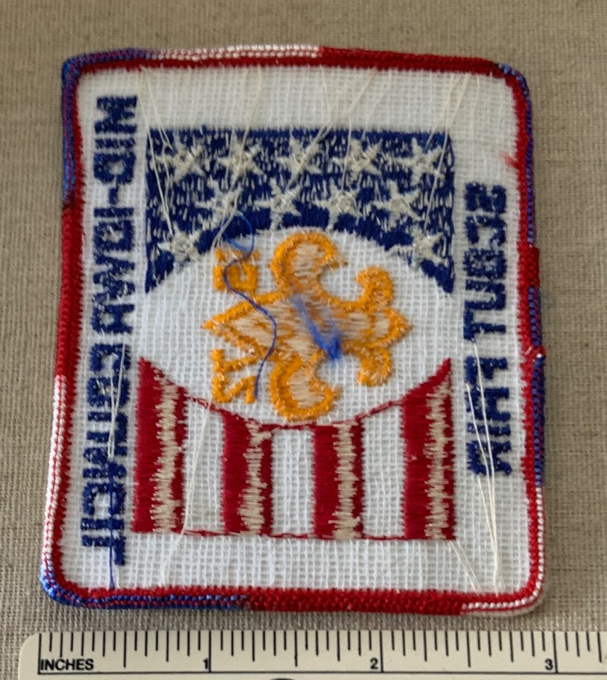 Vintage 1972 MID-IOWA COUNCIL Boy Scout Fair PATCH BSA USA Flag Badge ...