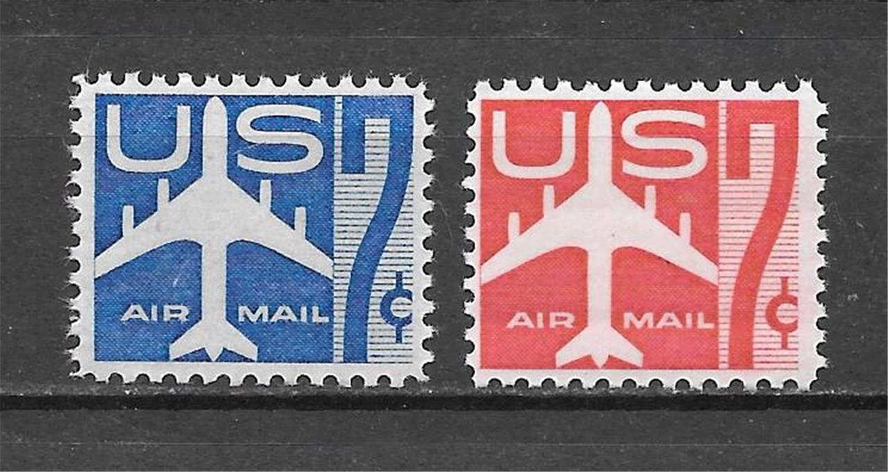 T&G STAMPS - Scott #C51 & C60 7c Air Mail MNH OG *ANY 4 =FREE SHIPPING ...