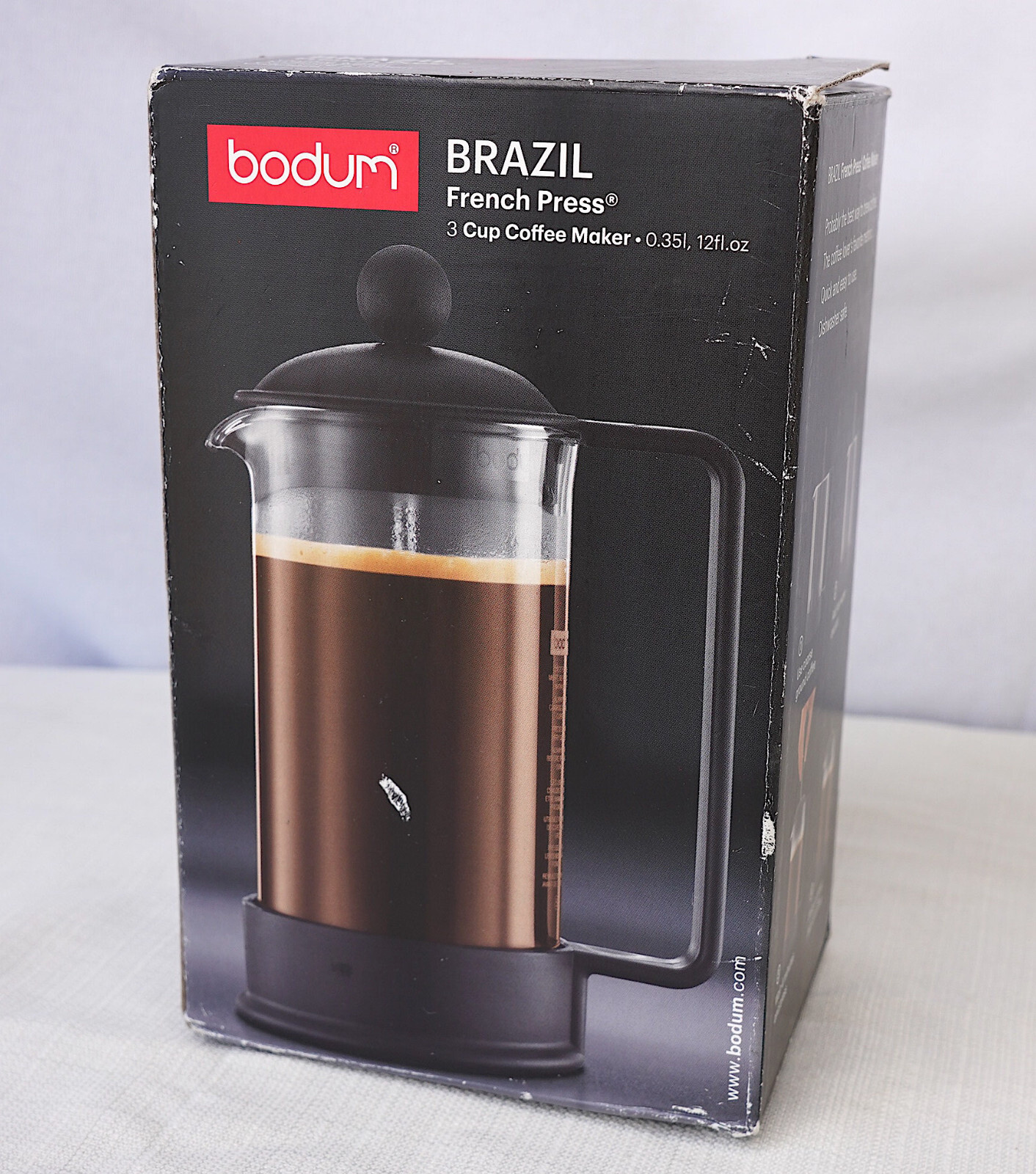 Bodum Brazil 3 cup French Press Coffee Maker, 12 oz, Black for sale ...