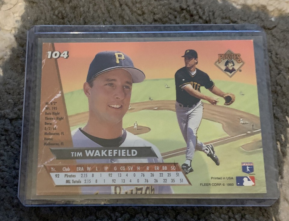 Tim Wakefield 1993 Fleer Ultra Rookie Card RC #104 Pittsburgh Pirates ...