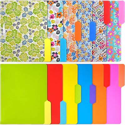 Decorative File Folders 12 Packs Letter Size 6 Floral Designs 6 Solid ...
