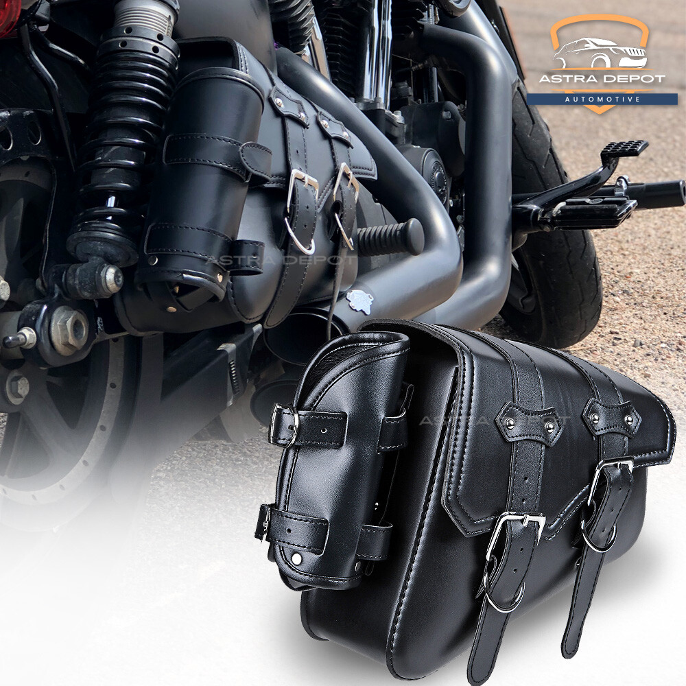 Black Right Side Swingarm Solo Bag Saddlebag For Harley Sportster XL ...