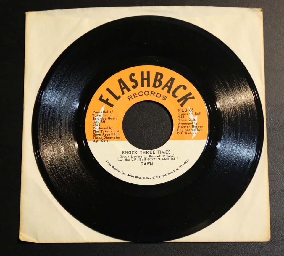 TONY ORLANDO AND DAWN 45 RPM SINGLE "CANDIDA AND KNOCK THREE TIMES ...