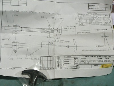 PANISH CONTROLS ENGINE SHUT DOWN CONTROL HEAD C2707 | eBay