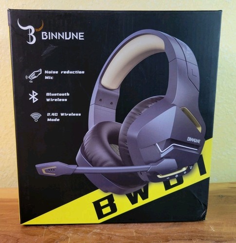 BINNUNE BW01 Wireless Gaming Headset w/Mic for PC, PS4 PS5 and more, 2 ...