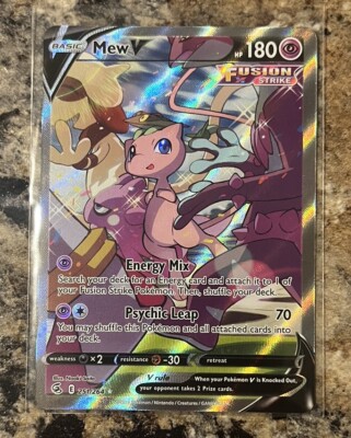 Mew V Alt Art 2021 Pokemon Sword & Shield Fusion Strike 251/264 | eBay