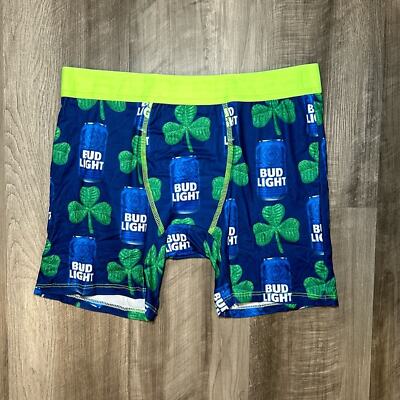 Bud Light Shamrock Boxer Brief - Medium | eBay