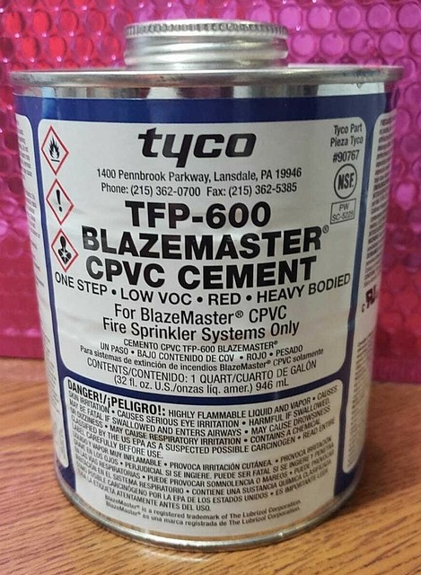 TYCO TFP-600 BLAZEMASTER CPVC CEMENT 90767 ~ 1 QUART | eBay
