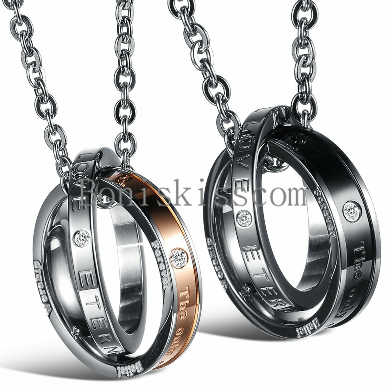 Eternal Love Twist Ring Couples Pendant Necklace Anniversary Valentine ...