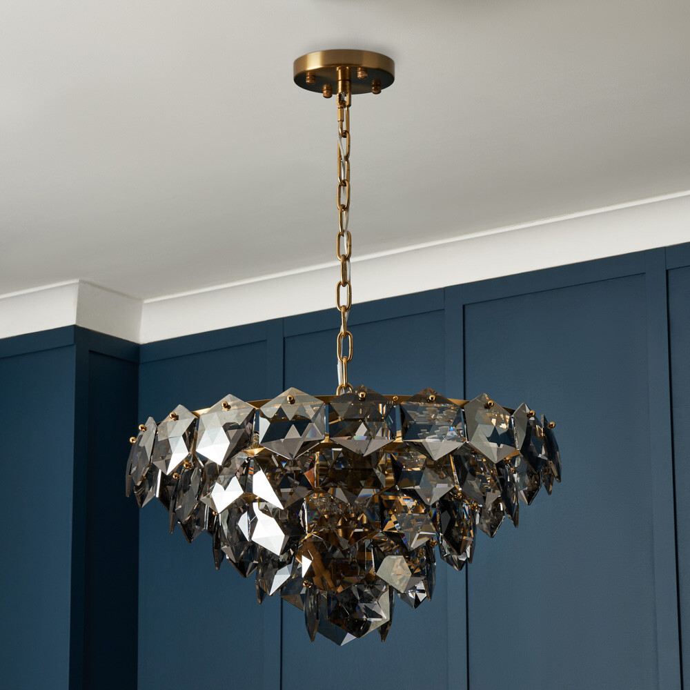 Visconte Chianche Chandelier 5 Tiered Smoke Tinted Glass Ceiling 5 ...