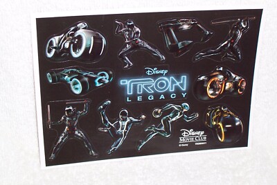 Disney Movie Club TRON LEGACY Self Adhesive Stickers Sheet 2010 NEW | eBay