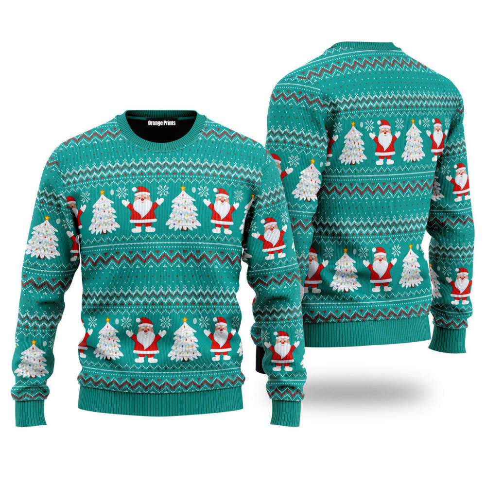 Ugly Holiday Sweaters For Men Santa & Xmas Tree Ugly Christmas