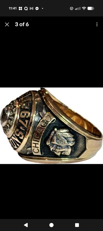 1966-1967 CHICAGO BLACKHAWKS NHL Stanley Cup CHAMPIONSHIP RING BOBBY ...