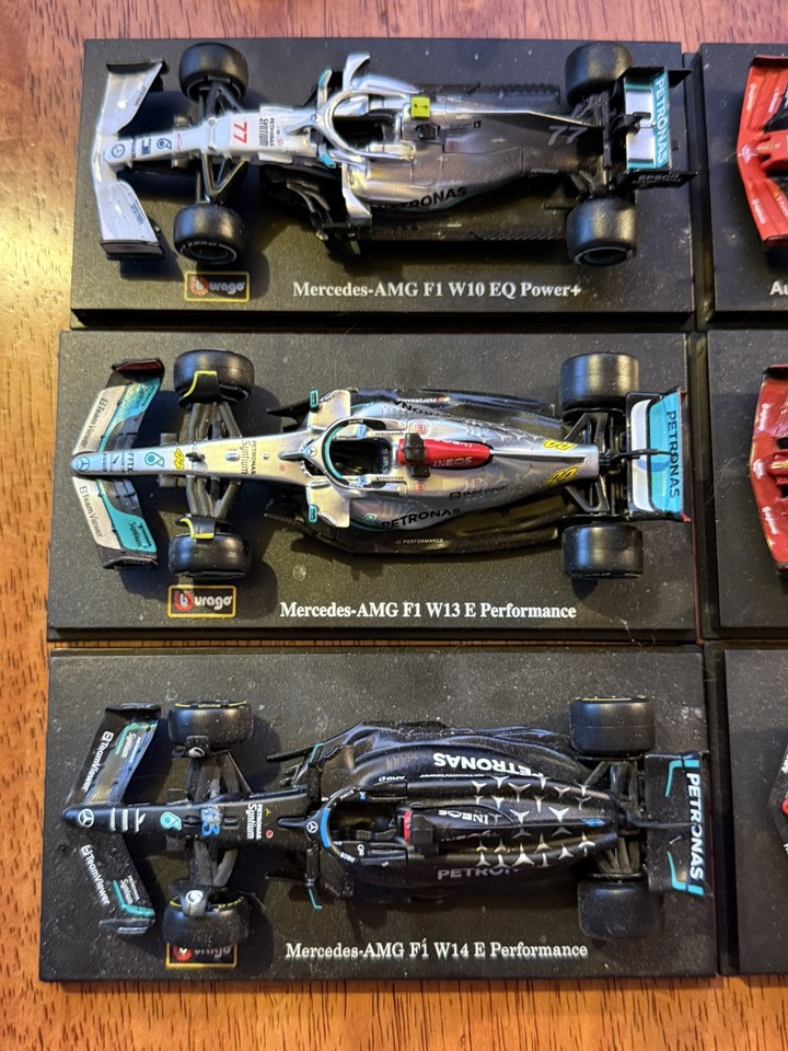 Burago F1 1:43 Scale Ferrari Mercedes Red Bull Formula One Racing Lot ...