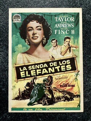ELEPHANT WALK Original 1956 Movie Poster Herald ELIZABETH TAYLOR PETER ...