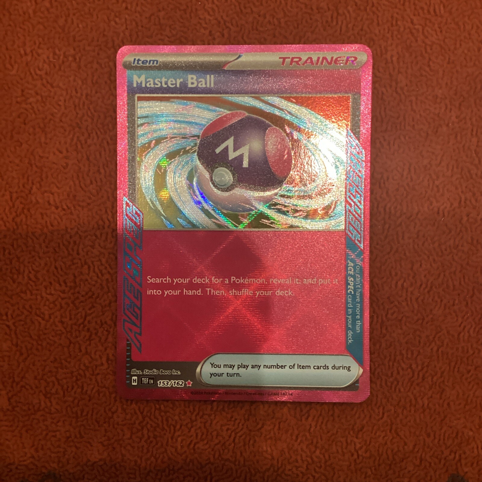 Pokémon TCG Master Ball 153/162 Temporal Forces Ace Spec Holo Rare Near ...