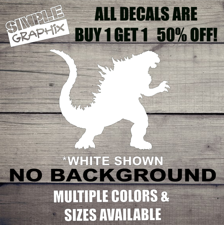 Godzilla Vinyl Decal, Bumper Sticker, Comics, Movies, Funny, Car, Truck ...