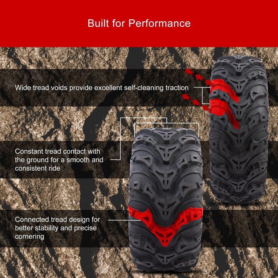 Tusk Mud Force® ATV Front & Rear Tire Set 26x9-12 / 26x11-12 | eBay