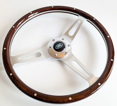 Land Rover Steering Wheel Wood Vintage fits For Land Rover NO HUB ...
