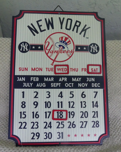 MLB New York Yankees Metal Perpetual Wall Calendar with Magnets, 10 x ...