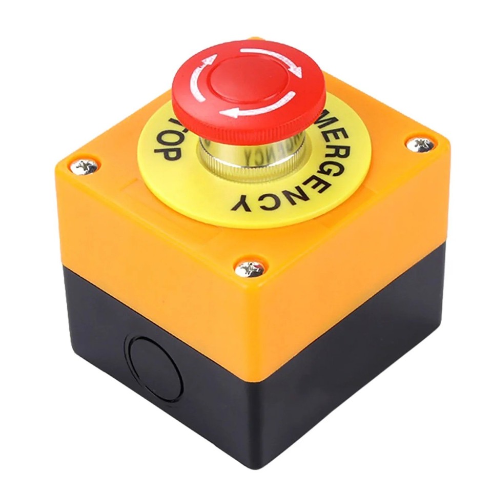 Red Mushroom Emergency Stop Shut Off Push Button Switch NO NC e-stop ...