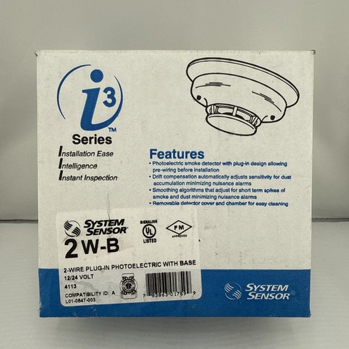 💨 System Sensor 2W-B 2 Wire PhotoElectric Detector - i3 Series 🚨 12/24 ...