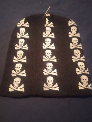 Knit Cap Skeleton Heads With Crossbones Child Size | eBay
