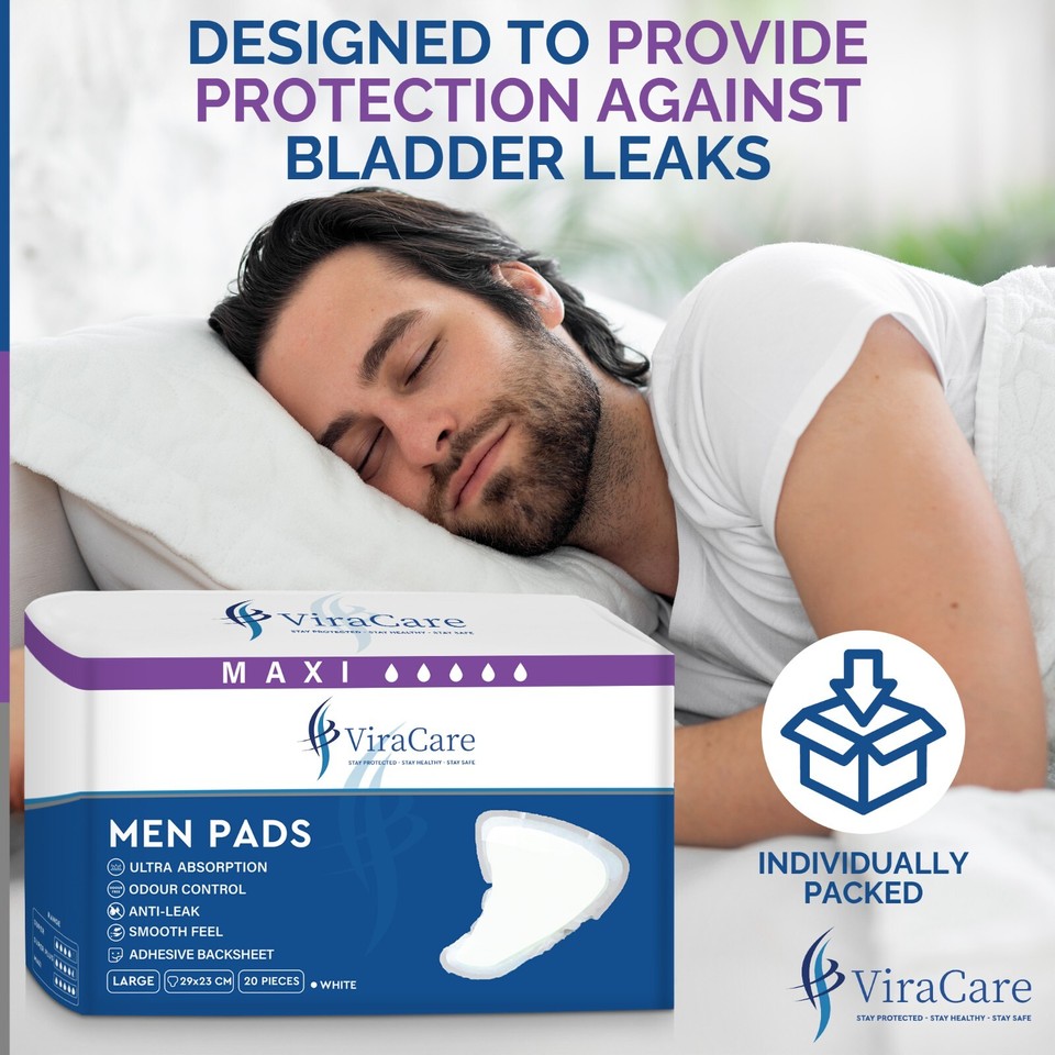 20 x Maxi Incontinence Pads Men | Mens Incontinence Pads | Size 29x23 ...