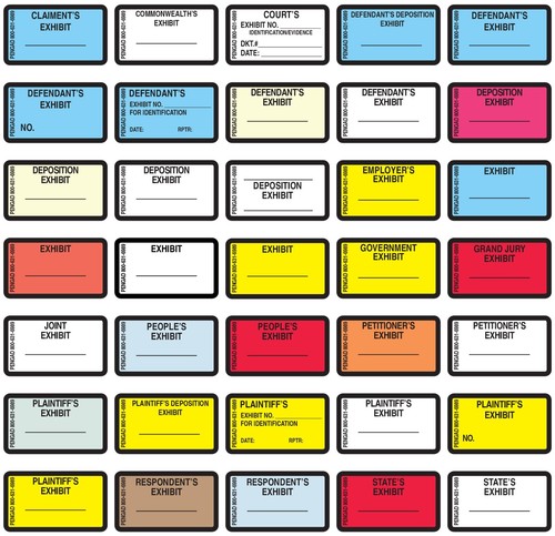 PLAINTIFF'S EXHIBIT, 7/8 X 1-1/2 inches, 240 labels per pack, Yellow ...
