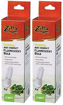 (2 Pack) Zilla Mini Compact Tropical Fluorescent Bulb, 6 Watt | eBay