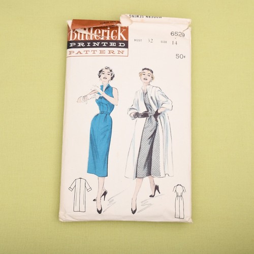 Vintage 1950s Butterick Dress & Duster Coat Pattern - 6529 - Bust 32 ...